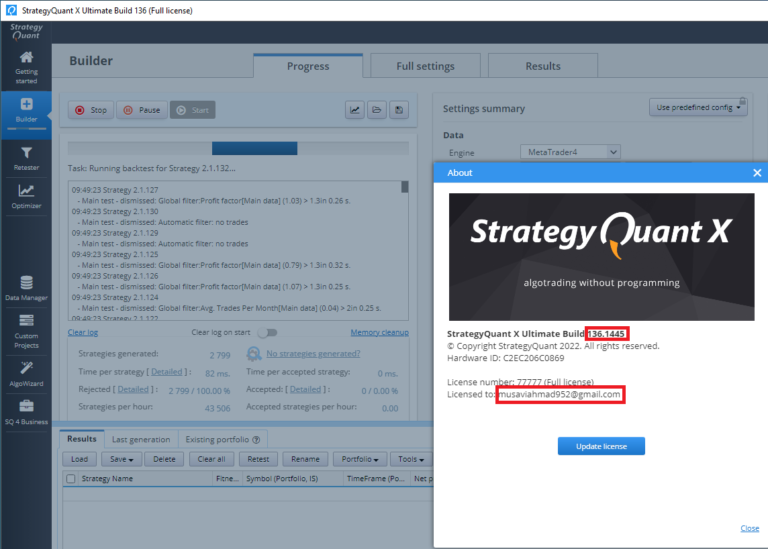 Update Crack Strategyquant X Build 136 144 Crack Westernpips